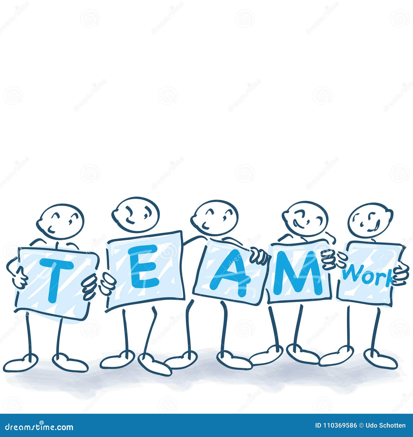 Stick Figures with Posters and Teamwork Stock Vector - Illustration of ...