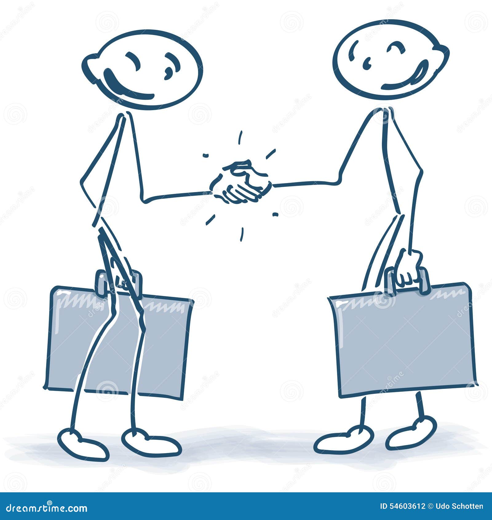Stick Figures with Suitcases when Shaking Hands Stock Vector ...