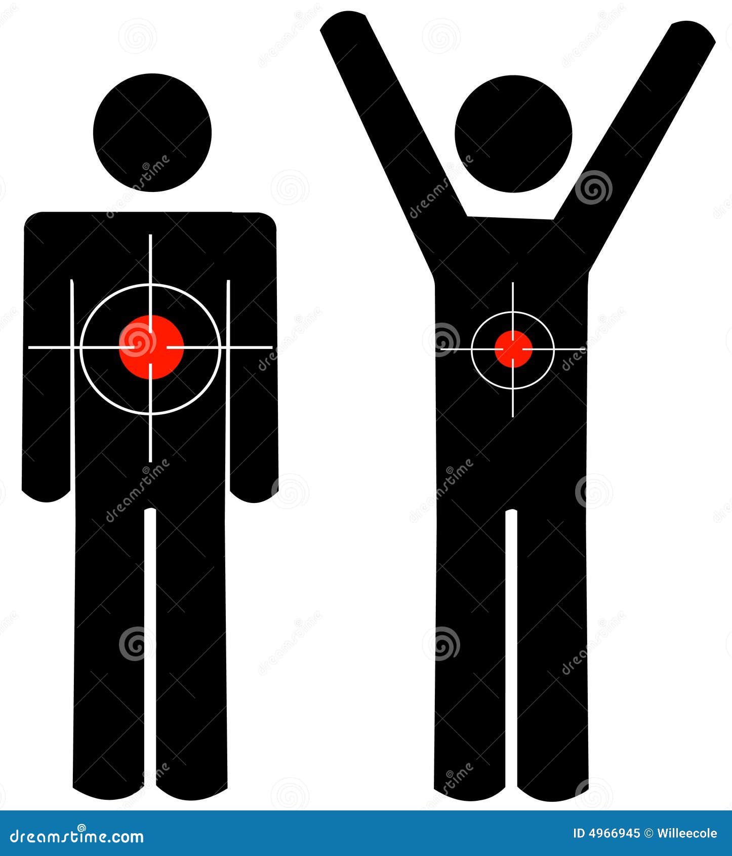 Stick Figures With Targets Cartoon Vector | CartoonDealer.com #4966945