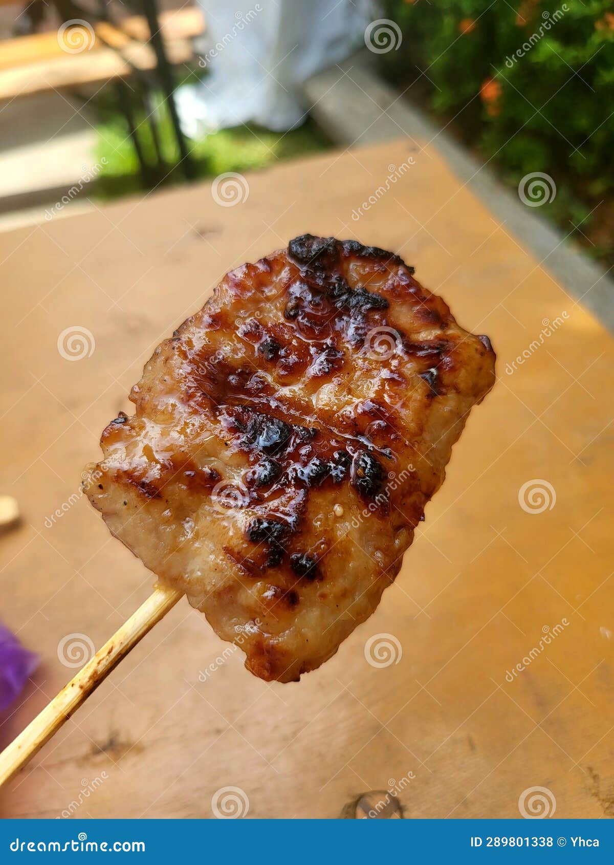 A Stick of Grilled Pork Charred Meat Stock Photo - Image of charred ...
