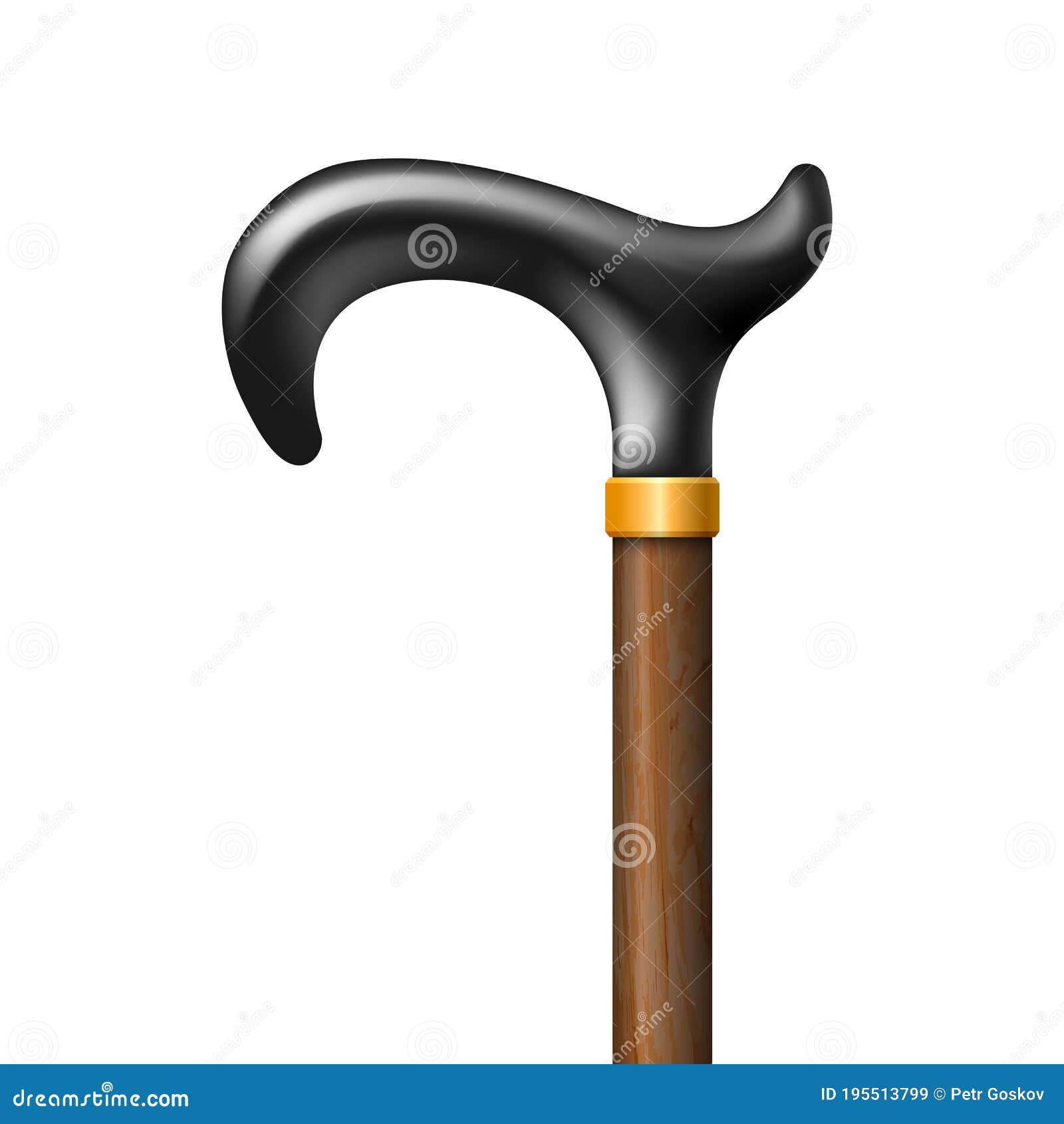 Stick Handle Isolated on White Ill Stock Vector - Illustration of ...