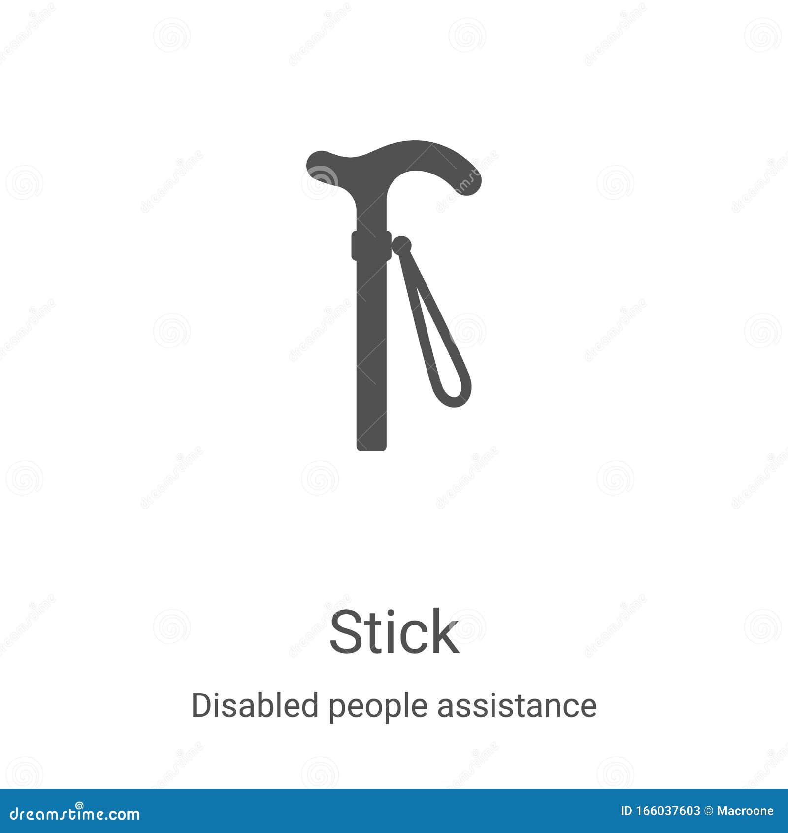 Stick Icon Vector from Disabled People Assistance Collection. Thin Line ...