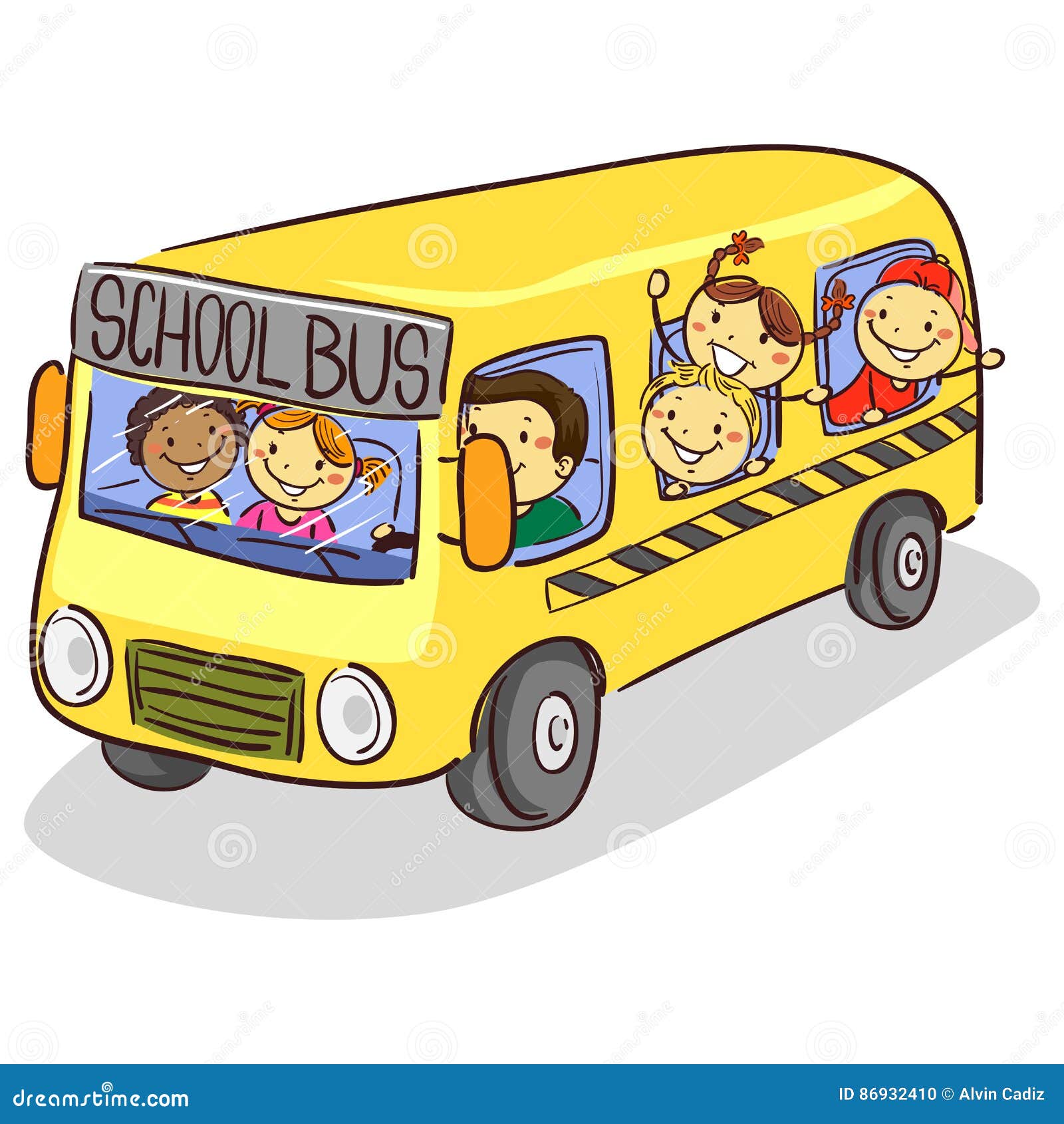 Stick Figure Bus Driver Cartoon