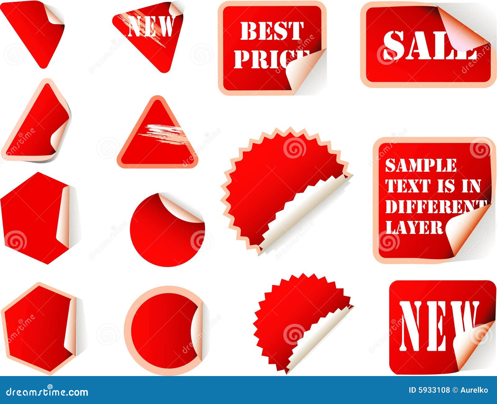 Stick labels stock vector. Illustration of message, icon - 5933108