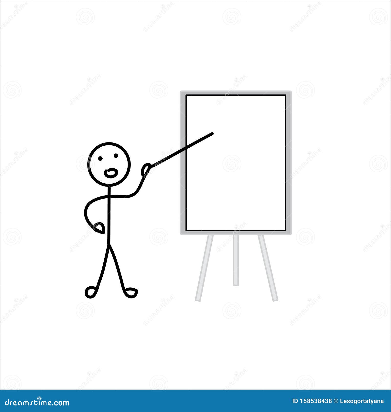 Stick Man with Board Isolated on White Stock Vector - Illustration of ...
