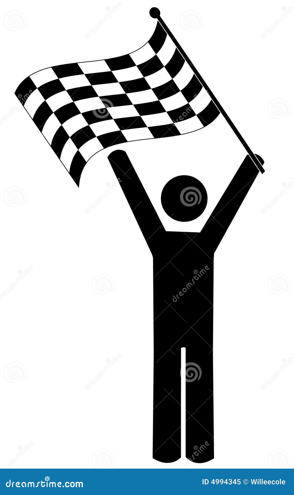 Stick Man with Checkered Flag Stock Vector - Illustration of speed ...