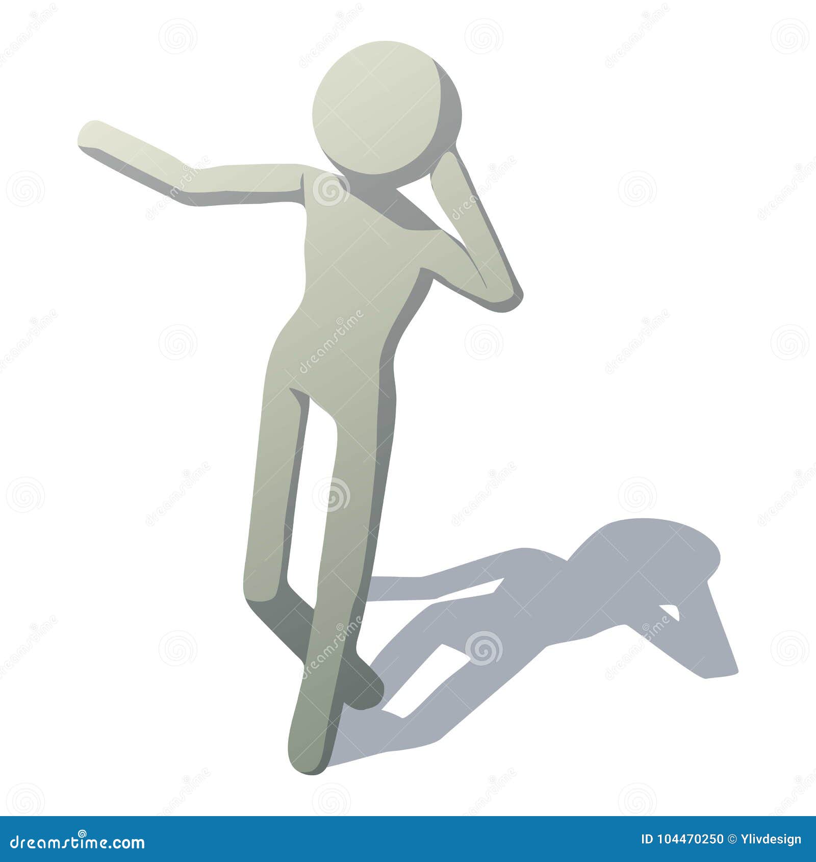Stick Man Dancing Icon, Isometric Style Stock Vector - Illustration of ...