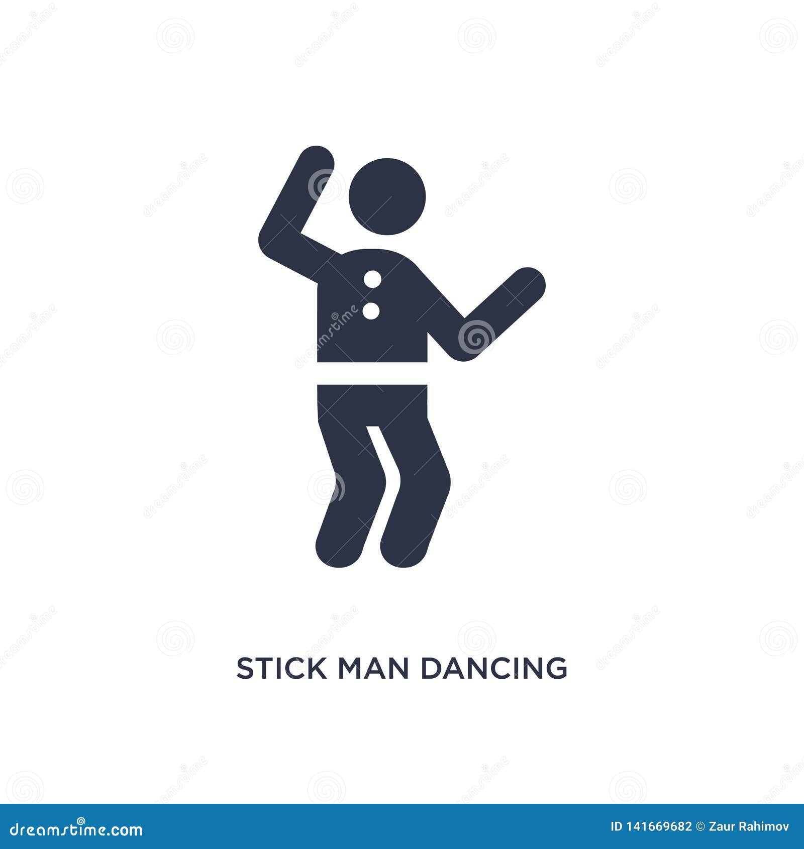 Stick Man Dancing Icon on White Background. Simple Element Illustration ...