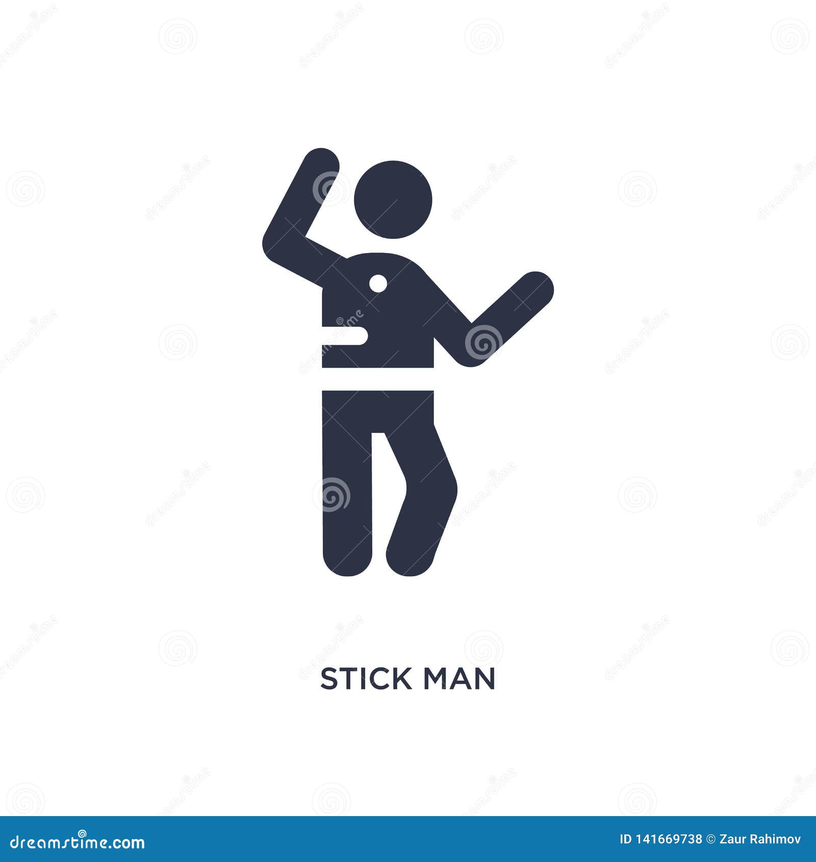Stick Man Excersicing Vector Icon On White Background. Flat Vector ...