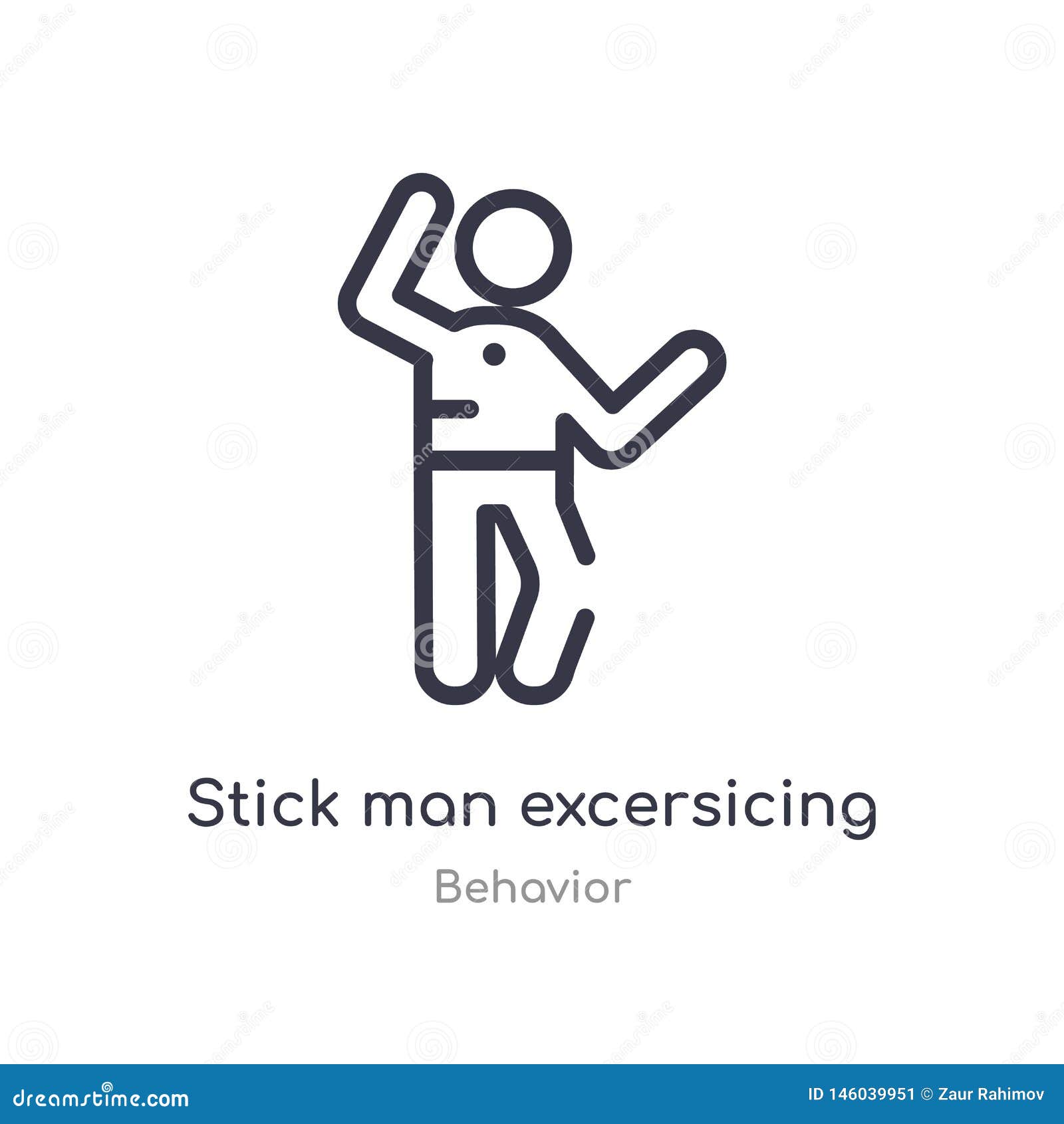 Stick Man Excersicing Outline Icon. Isolated Line Vector Illustration ...