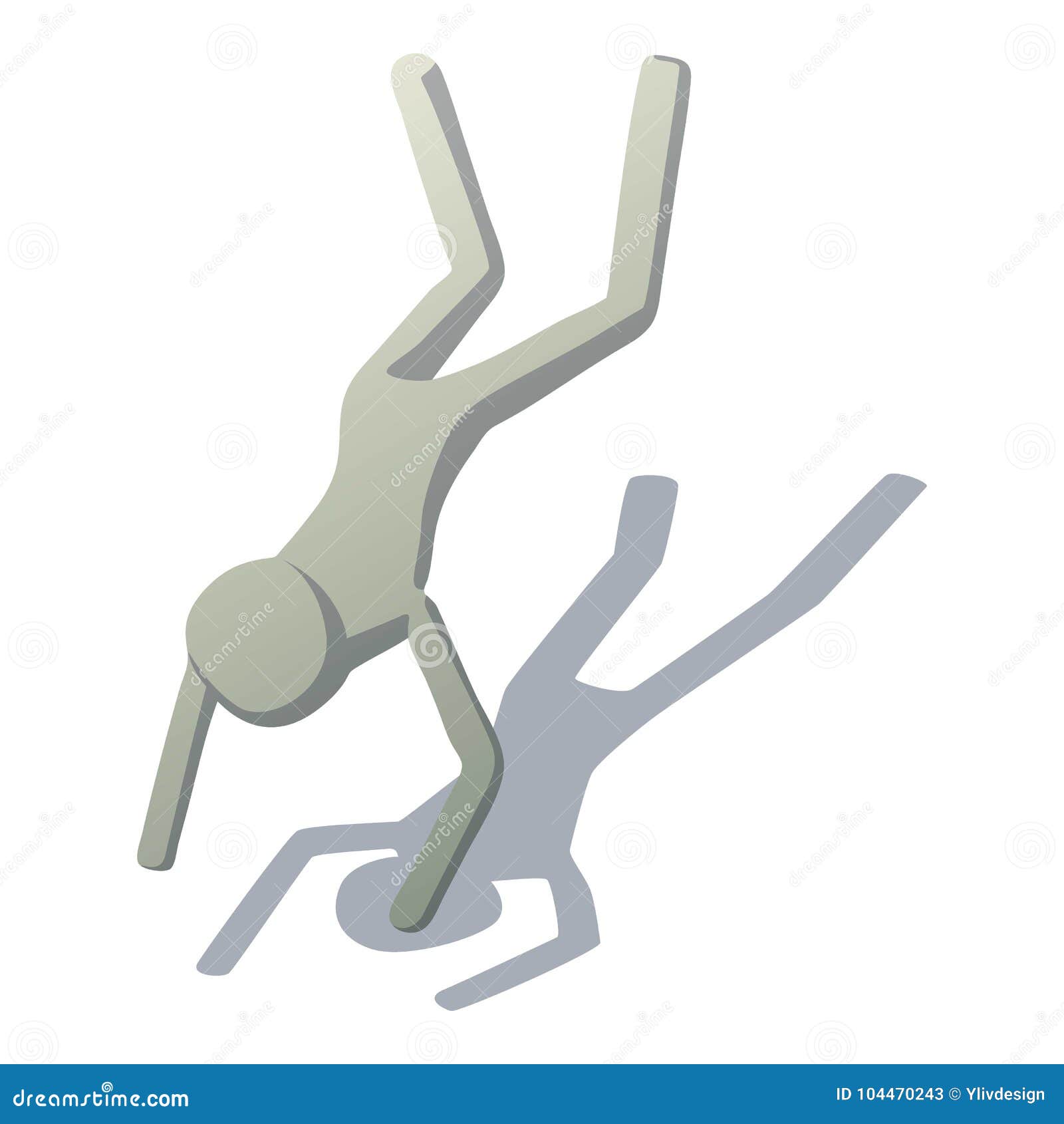 Stick Man Falling Icon, Isometric Style Stock Vector - Illustration of ...