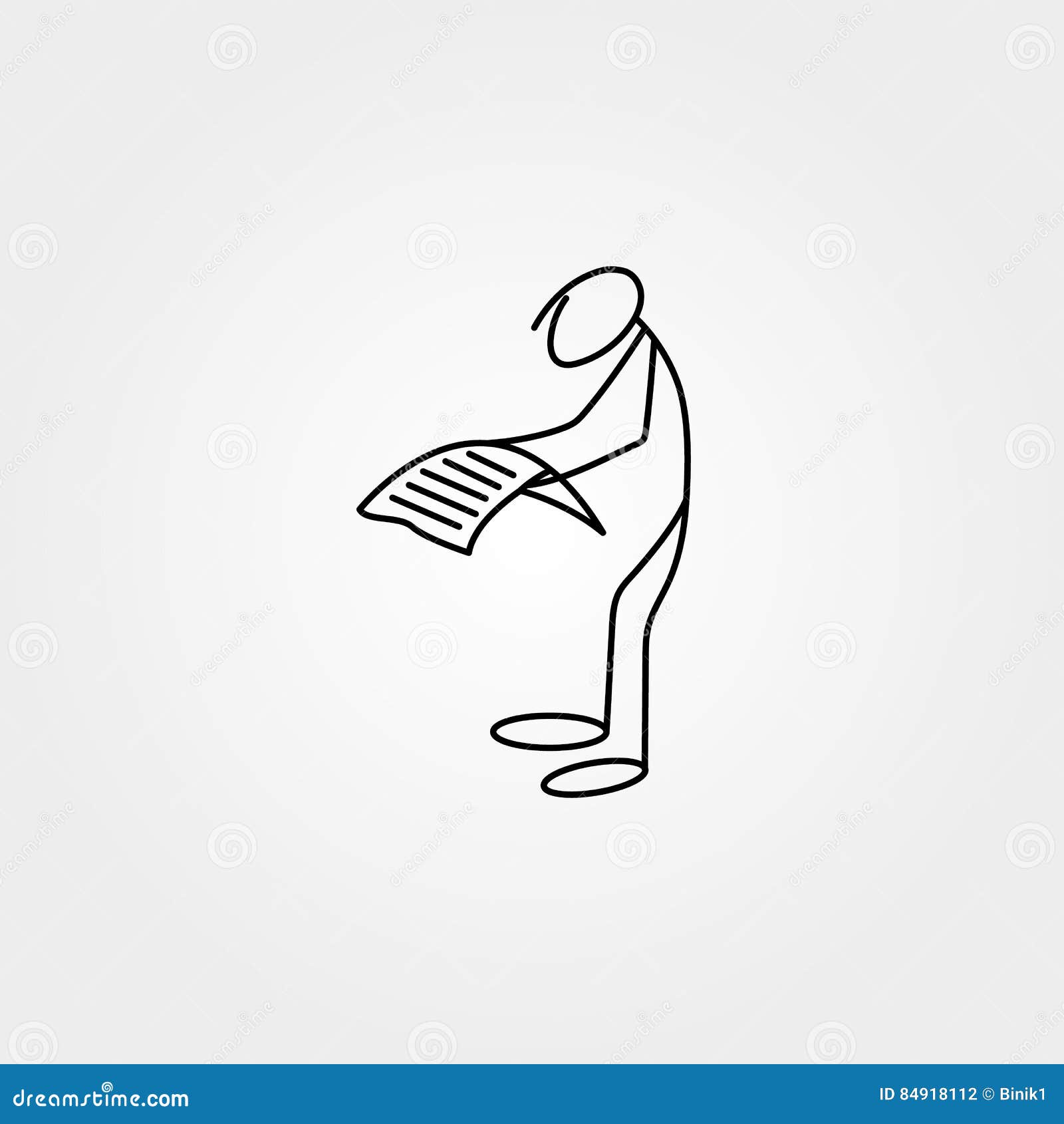 Stick Man or Figure with Newspaper Stock Vector - Illustration of ...