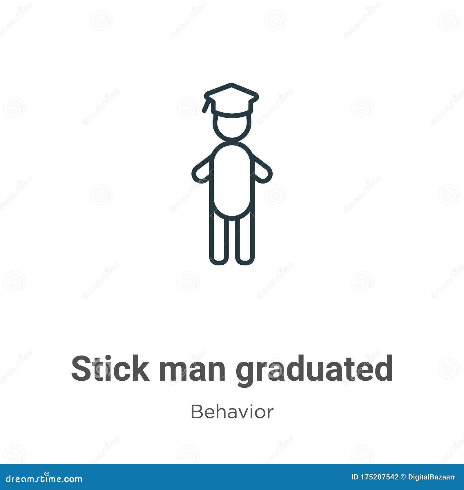 Stick Man Graduated Outline Vector Icon. Thin Line Black Stick Man ...