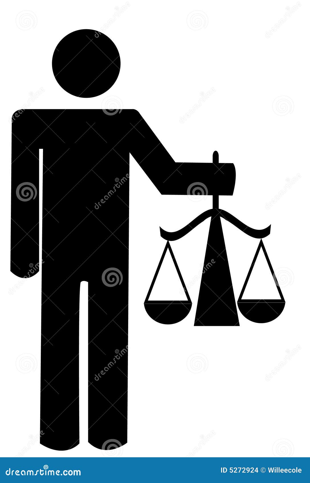 Stick man holding scales stock vector. Illustration of vector - 5272924