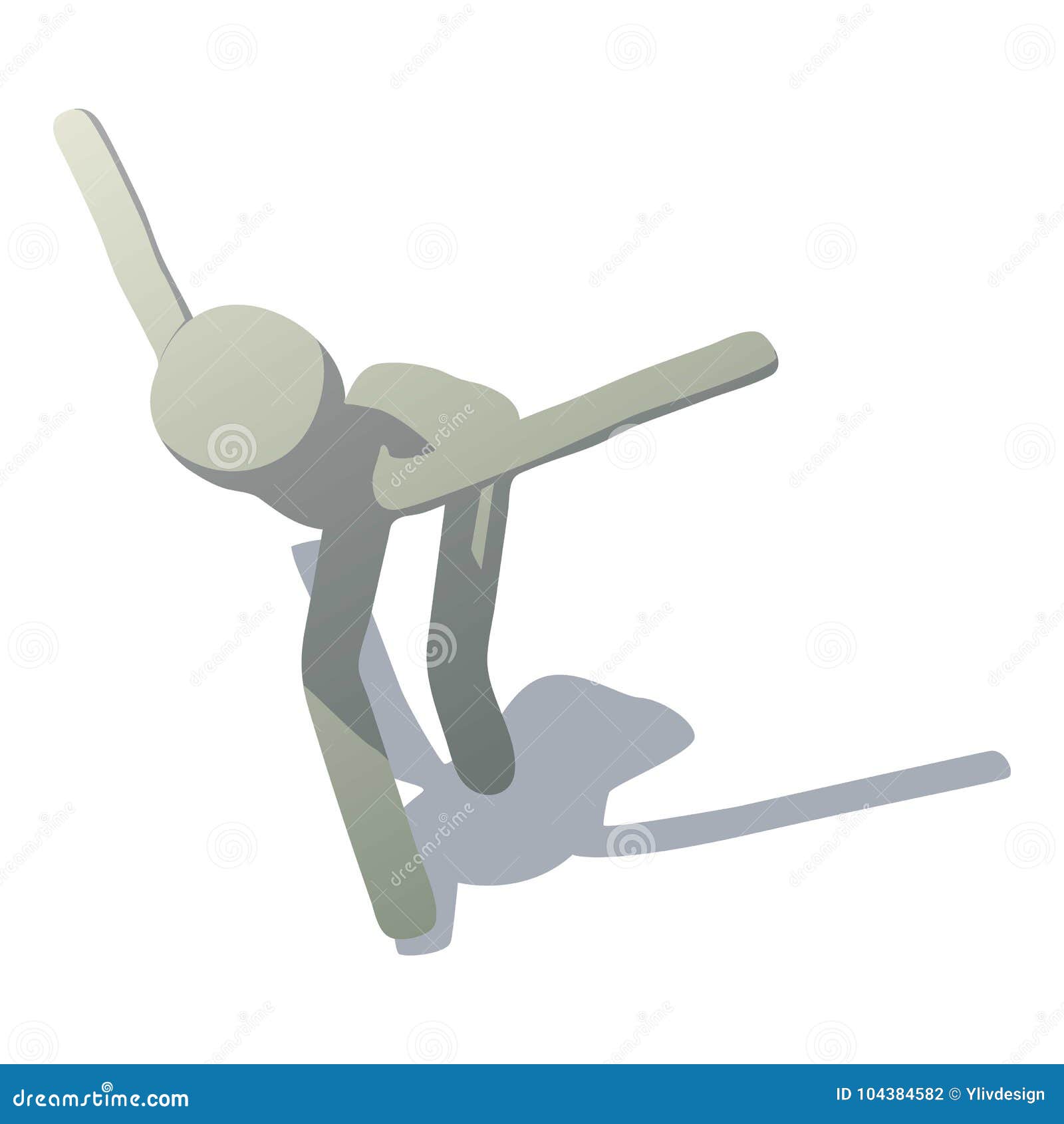Stick Man Hopping Icon, Isometric Style Stock Vector - Illustration of ...