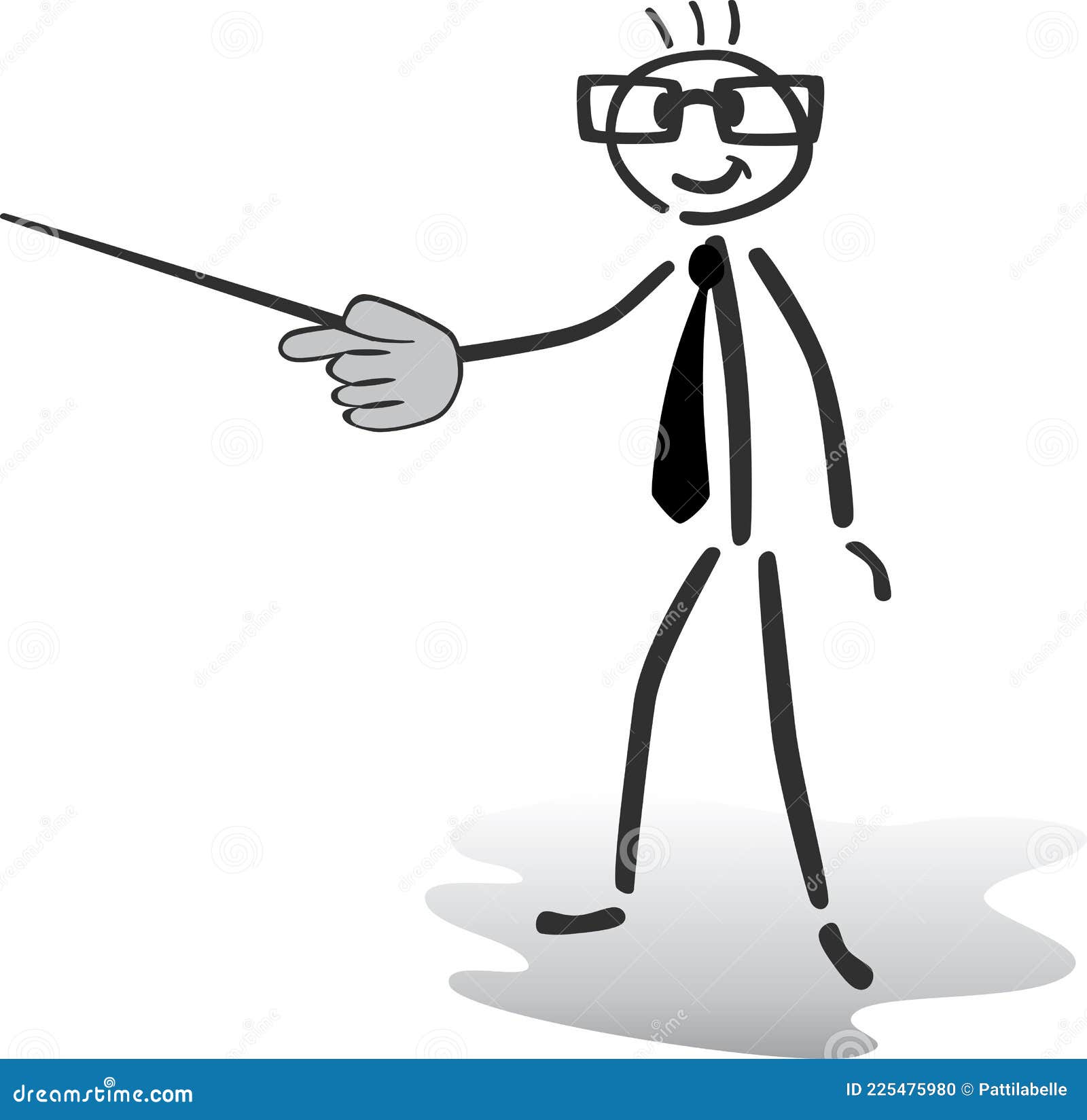 Stick Man Illustration - Pointing and Showing Stock Vector ...