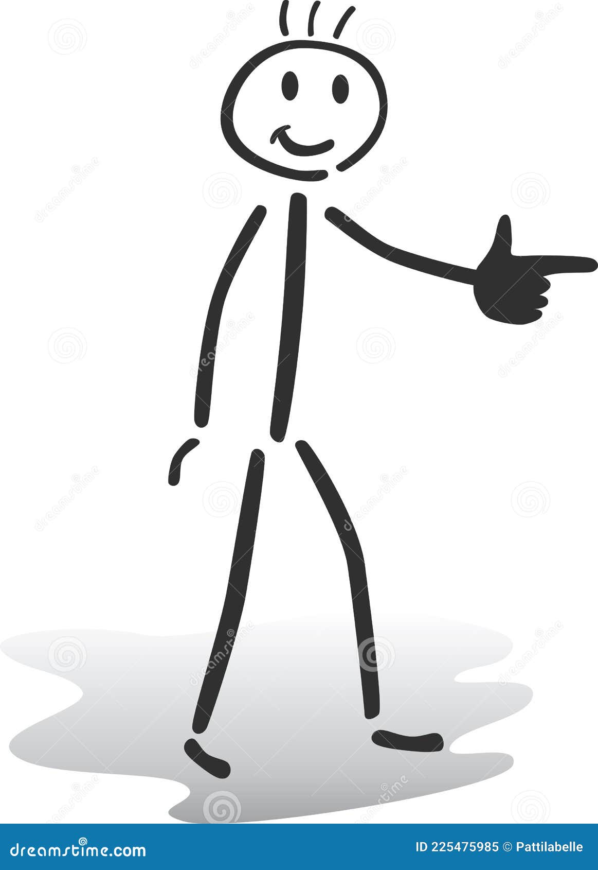 Stick Man Illustration - Pointing and Showing Stock Vector ...