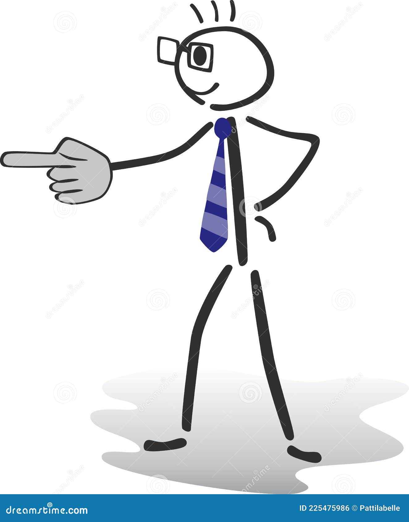 Stick Man Illustration - Pointing and Showing Stock Vector ...