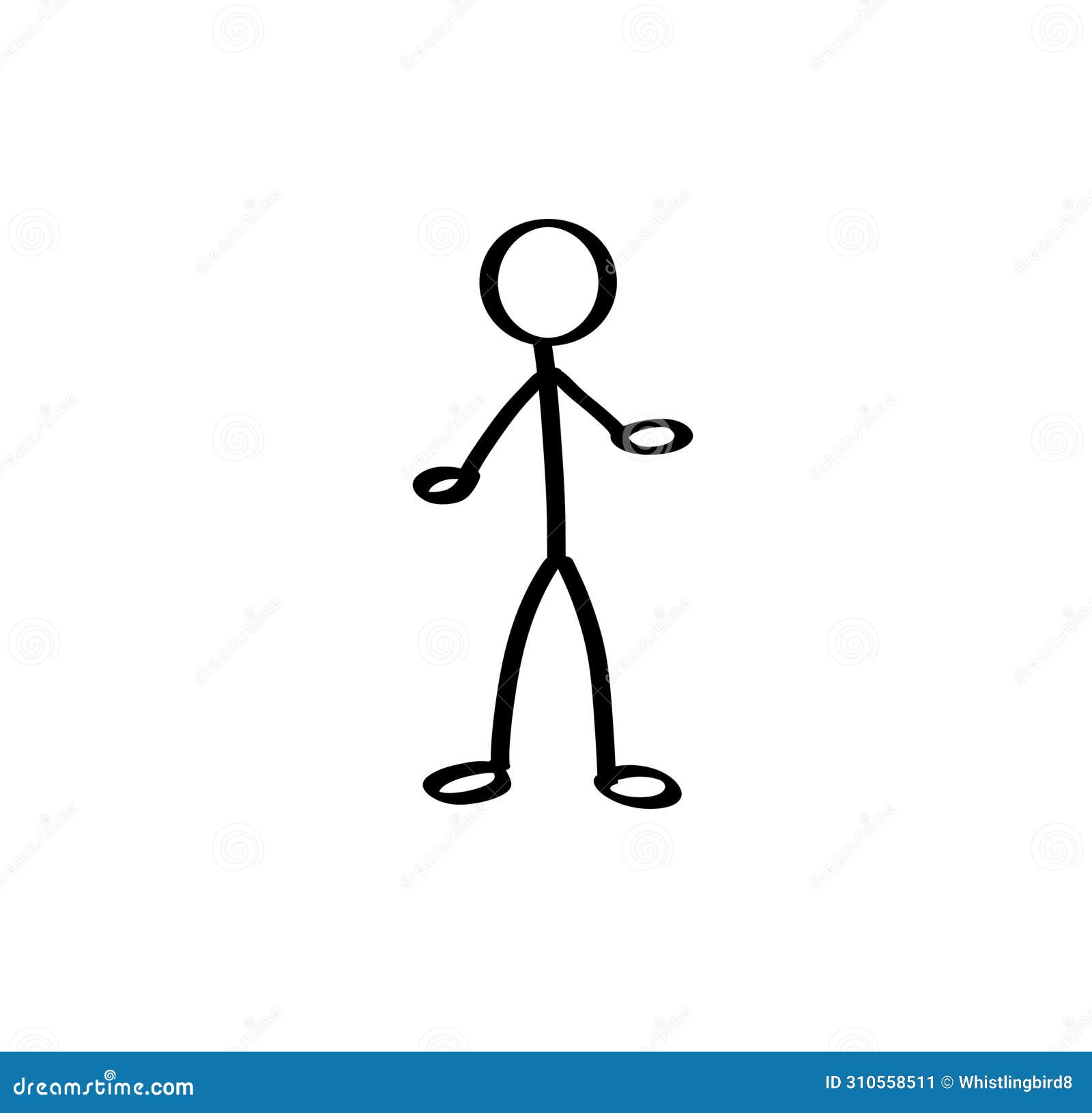 Stick Man Isolated on White Background Stock Illustration ...