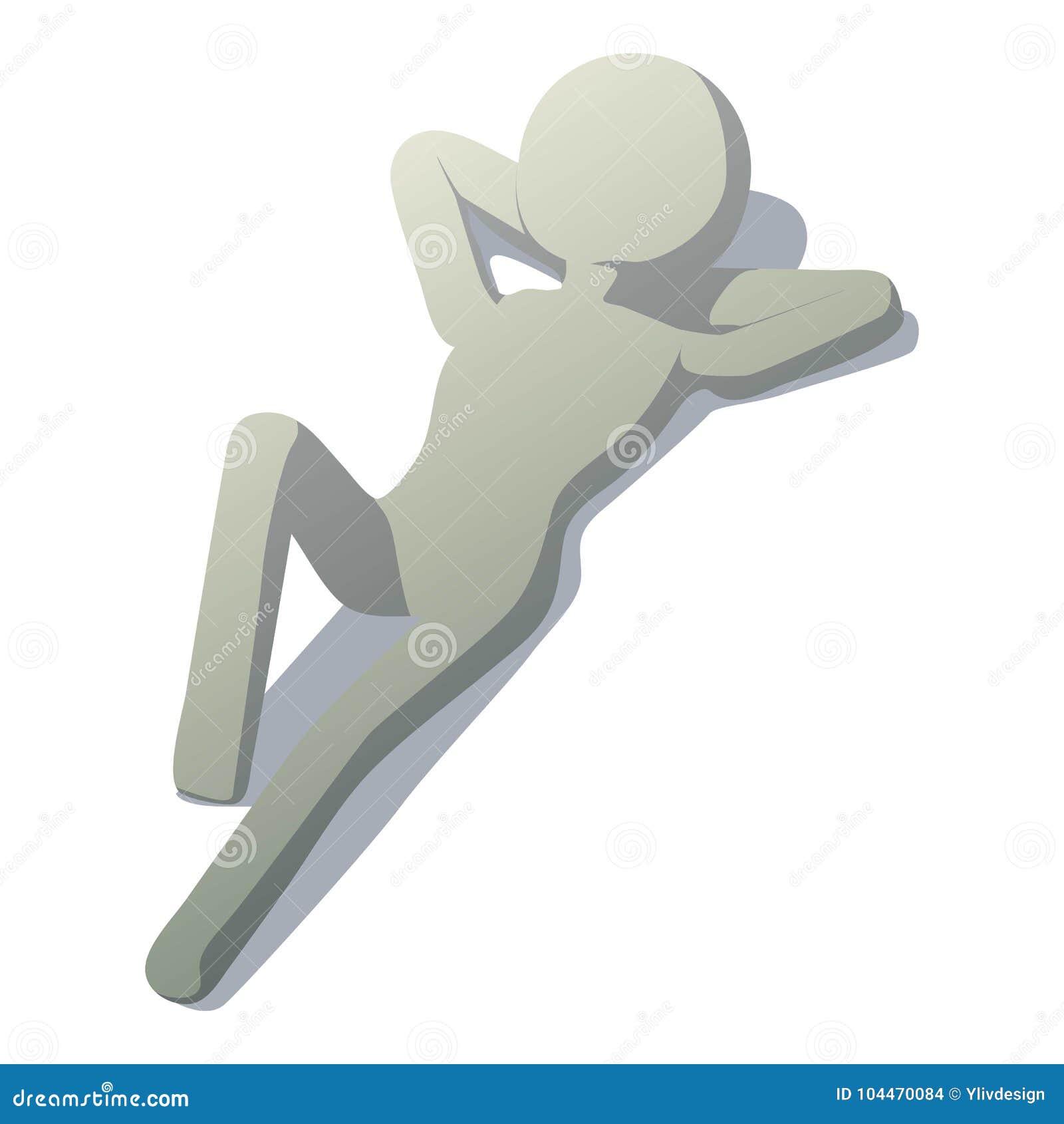 Stick Man Lying Icon, Isometric Style Stock Vector - Illustration of ...