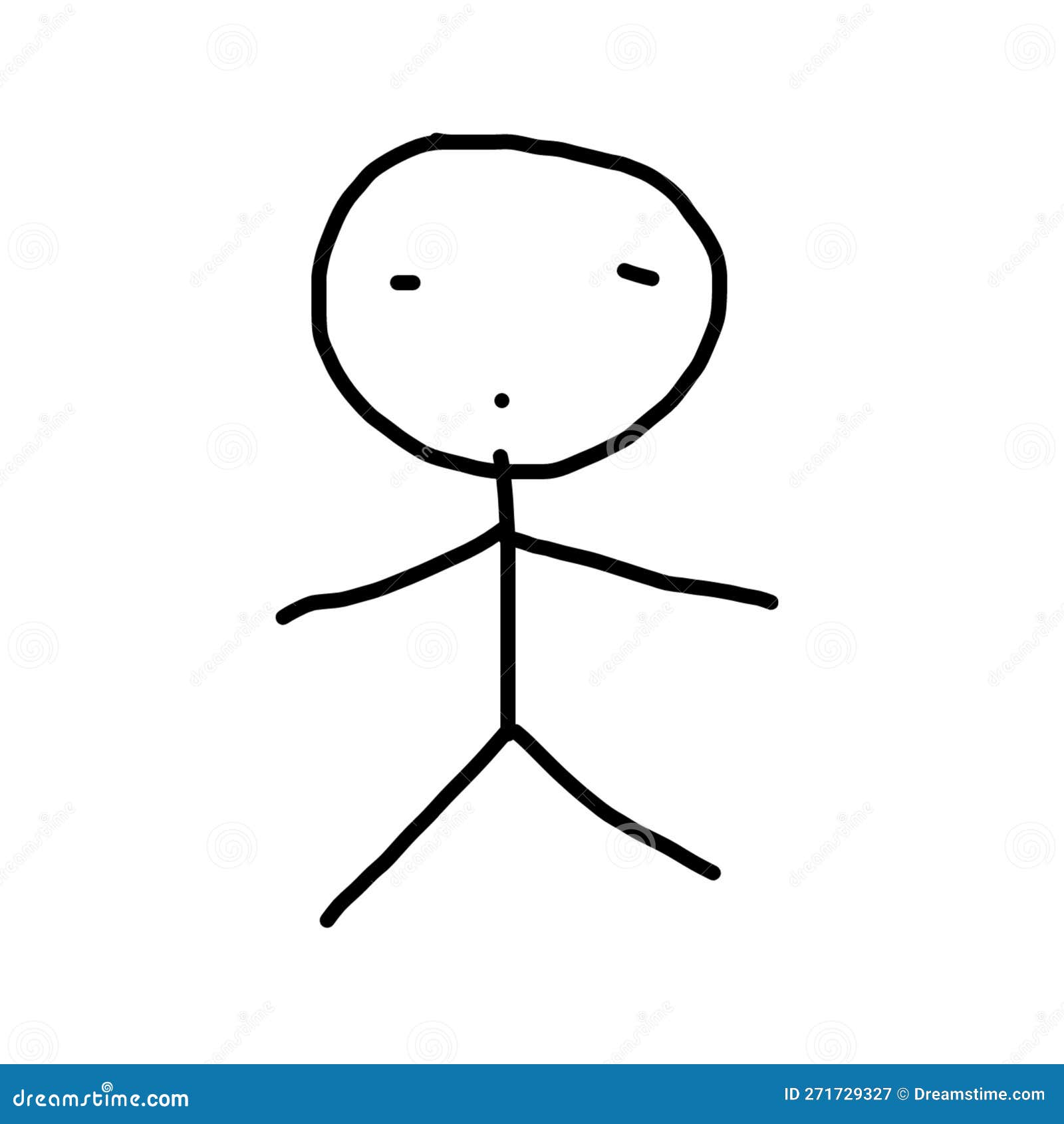 Stick Man on a Plain White Background Stock Illustration - Illustration ...