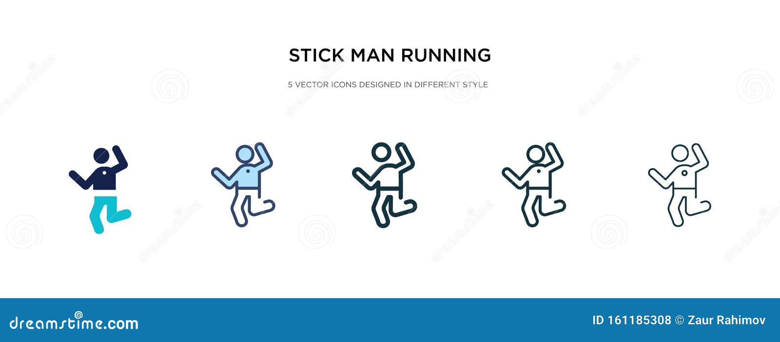 Stick Man Running Icon in Different Style Vector Illustration. Two ...