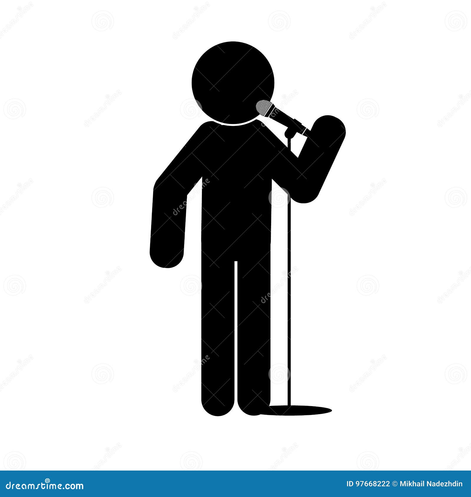 Stick Man Say into Microphone Stock Vector - Illustration of deadline ...