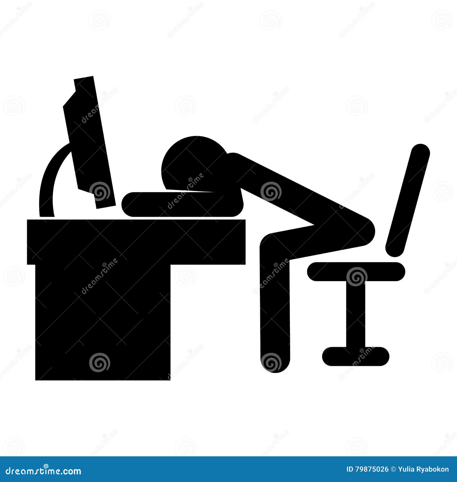 Stick man sleep stock vector. Illustration of medical - 79875026