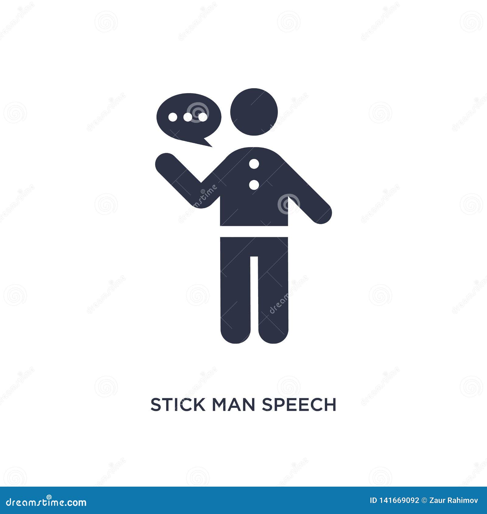 Stick Man Speech Icon on White Background. Simple Element Illustration ...