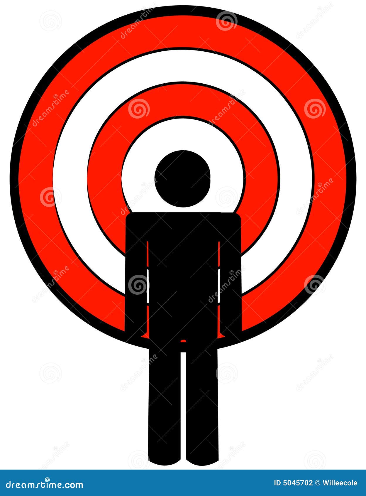 Stick Man with Target for Head Stock Vector - Illustration of purpose ...