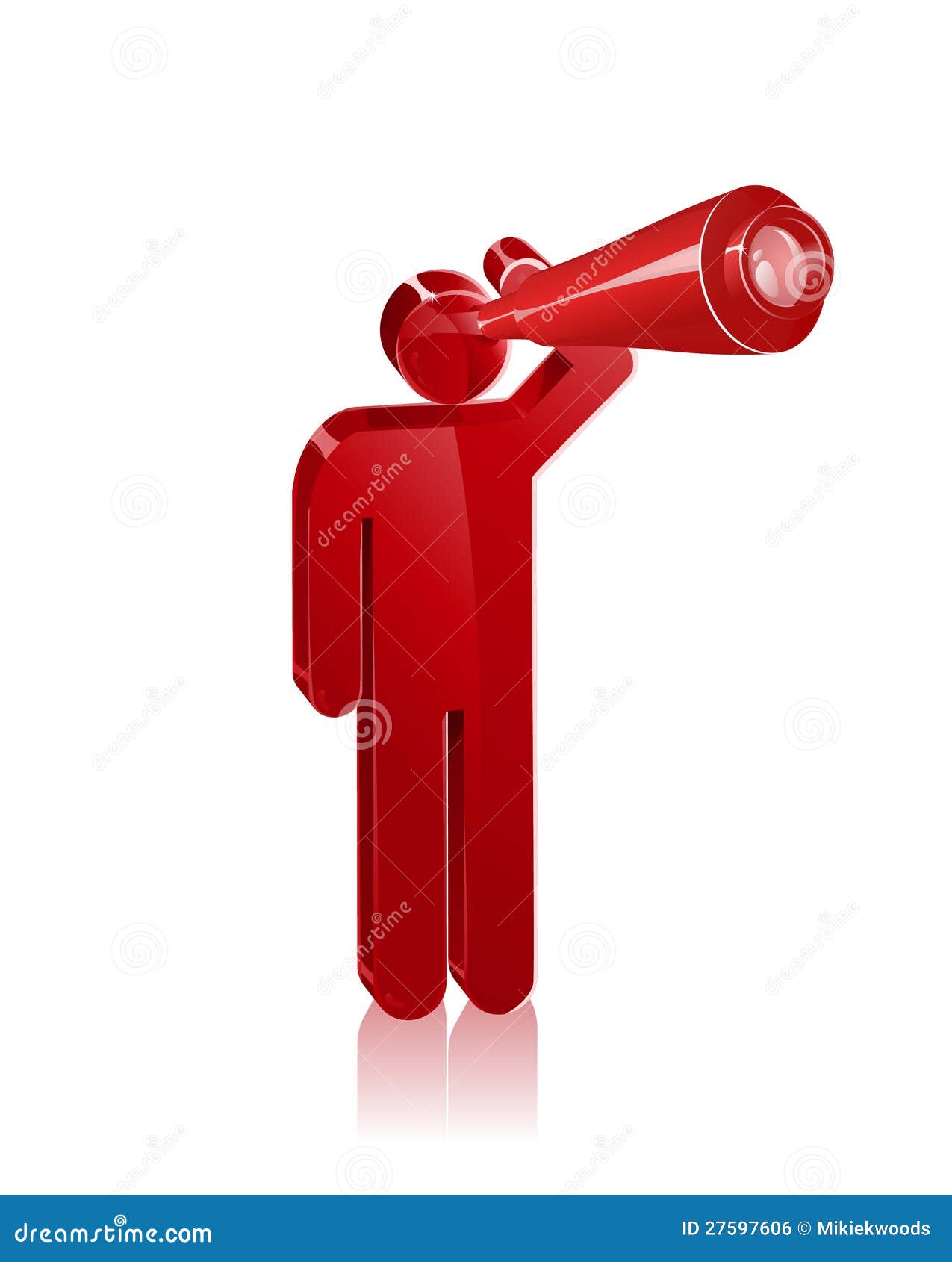 Stick Man Telescope Vision stock vector. Illustration of astronomy ...