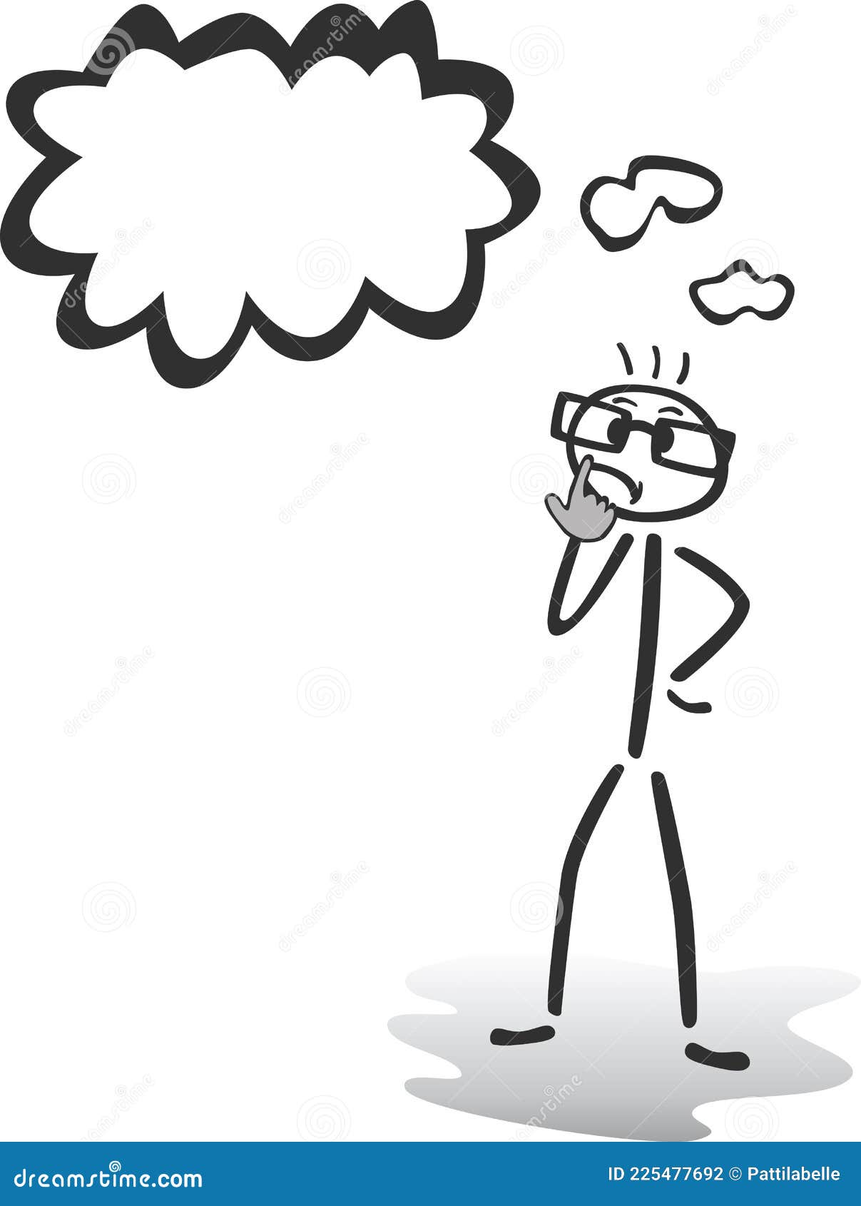 Stickman that Thinks - Vector Illustration Stock Vector - Illustration ...
