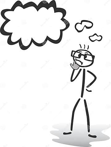 Stickman that Thinks - Vector Illustration Stock Vector - Illustration ...