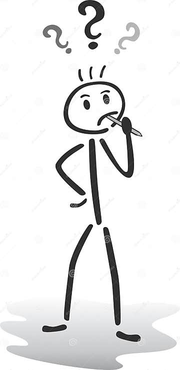 Stickman that Thinks - Vector Illustration Stock Vector - Illustration ...