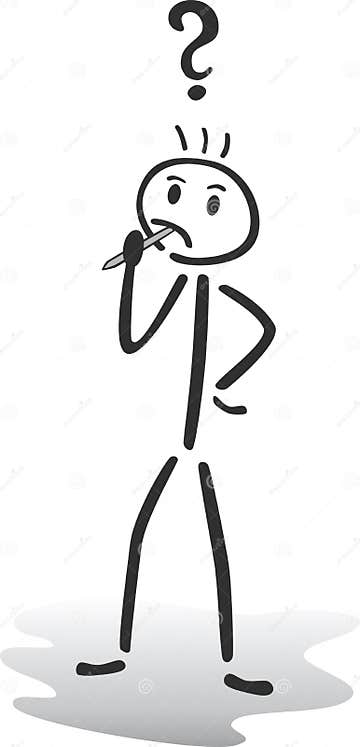 Stickman that Thinks - Vector Illustration Stock Vector - Illustration ...