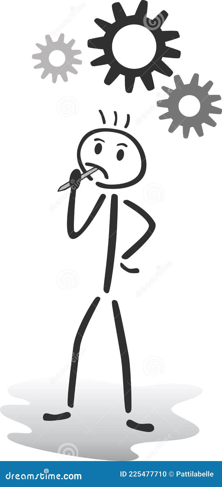 Stickman that Thinks - Vector Illustration Stock Vector - Illustration ...