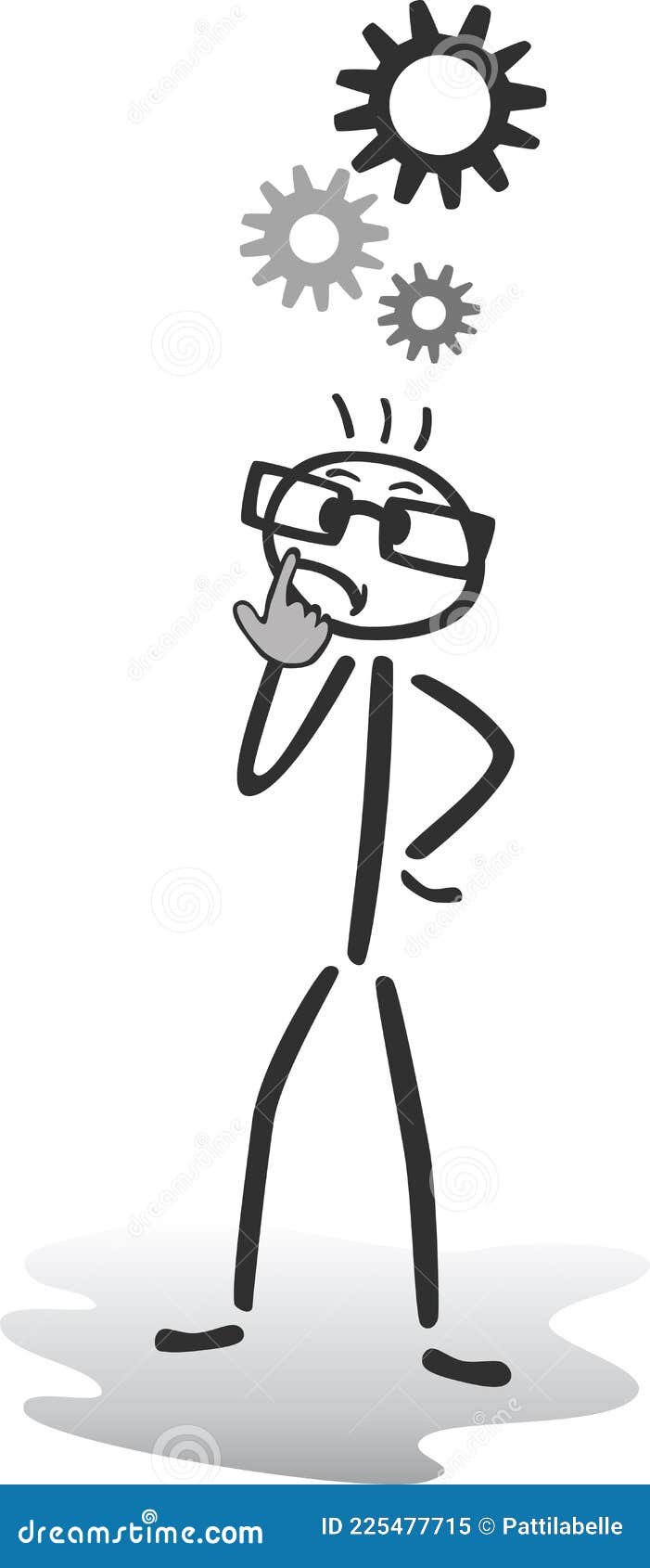 Stickman that Thinks - Vector Illustration Stock Vector - Illustration ...