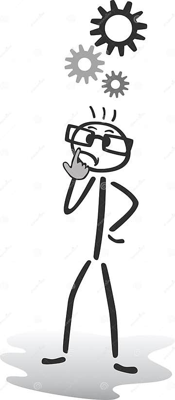 Stickman that Thinks - Vector Illustration Stock Vector - Illustration ...