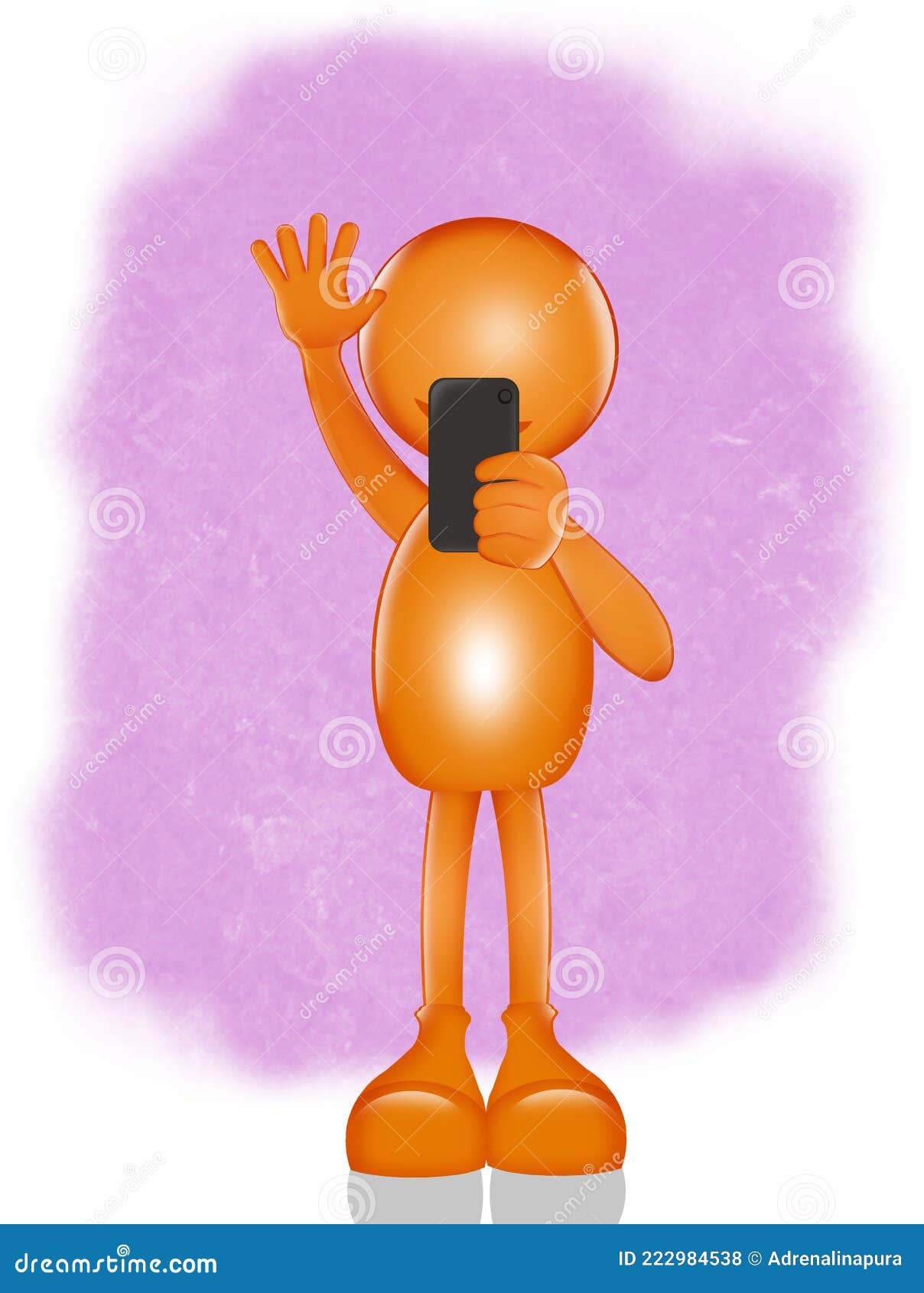 Stick man in video call stock illustration. Illustration of joyful ...