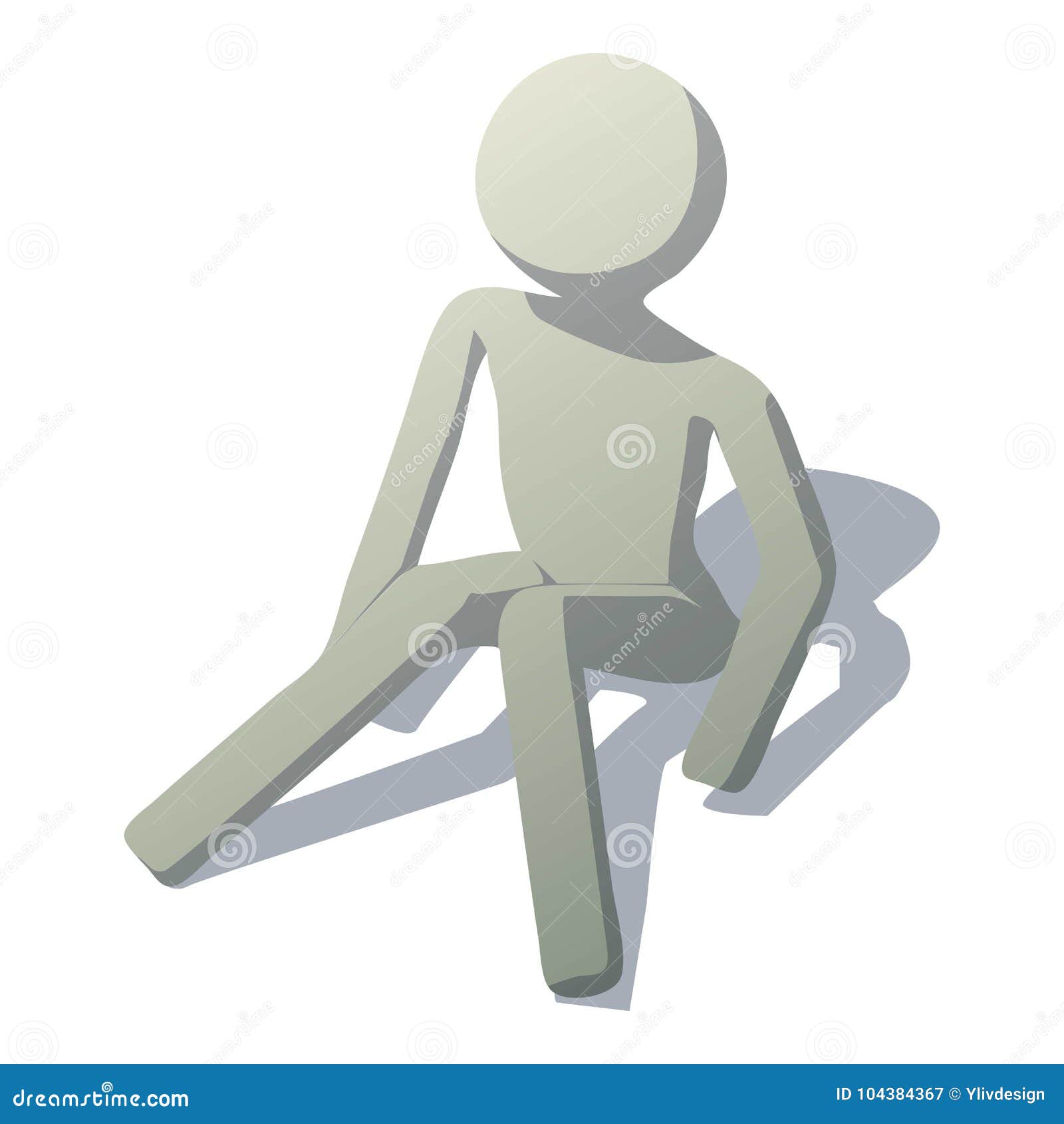 Stick Man Waiting Icon, Isometric Style Stock Vector - Illustration of ...