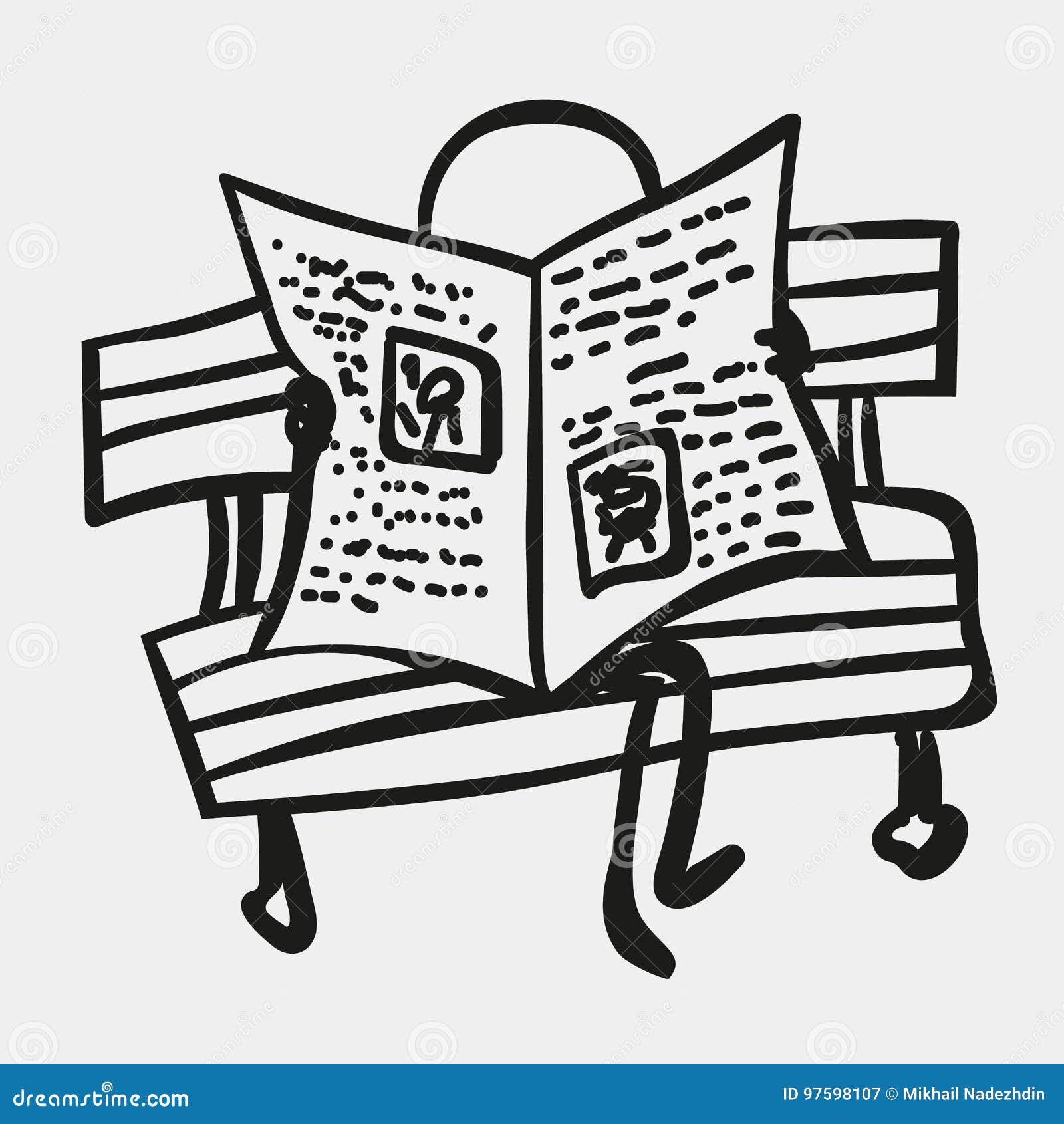 Stick Men or Figures Read Newspaper Stock Vector - Illustration of ...