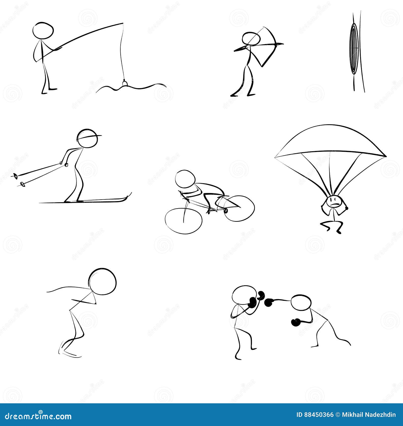 Stick Men Sports Vector Icon Stock Vector - Illustration of body ...