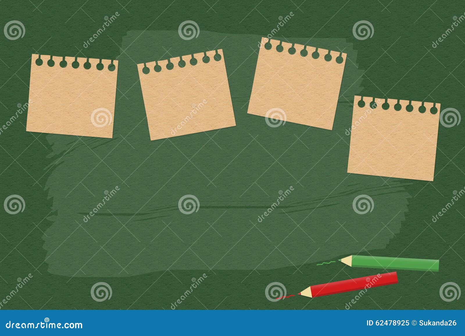 Stick note on green board stock illustration. Illustration of notice ...