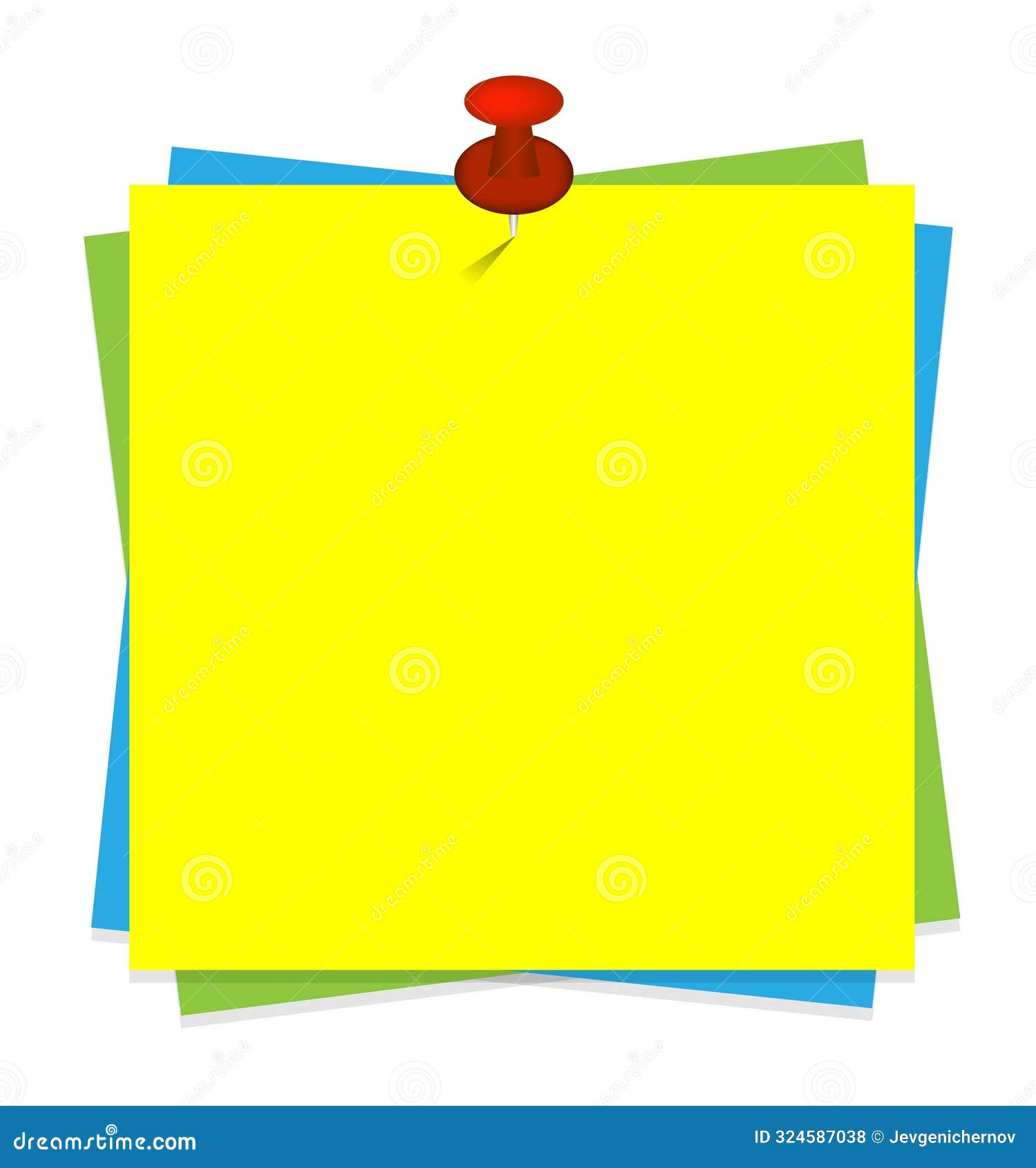 Stick it Notes Pinned To the Wall Stock Illustration - Illustration of ...