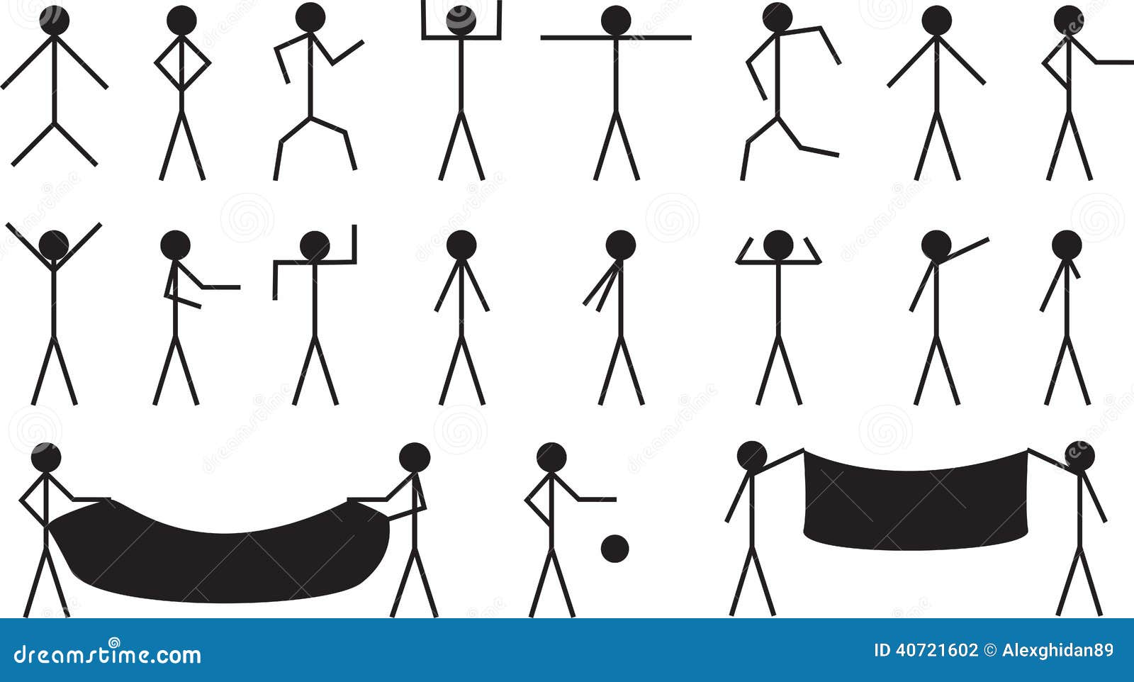 Stick people stock vector. Illustration of dance, collage - 40721602