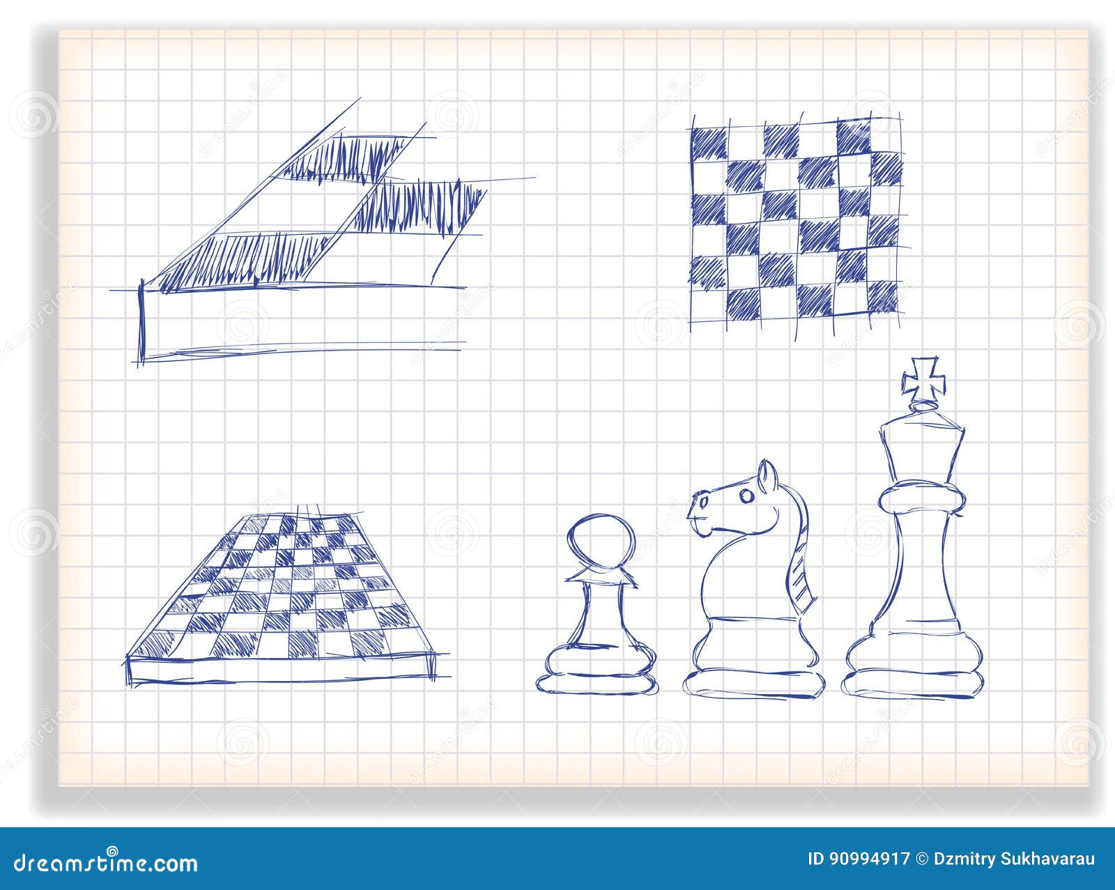 Stick Set of Chess Elements for Design Stock Vector - Illustration of ...