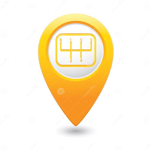 Stick shift on map pointer stock vector. Illustration of concept ...