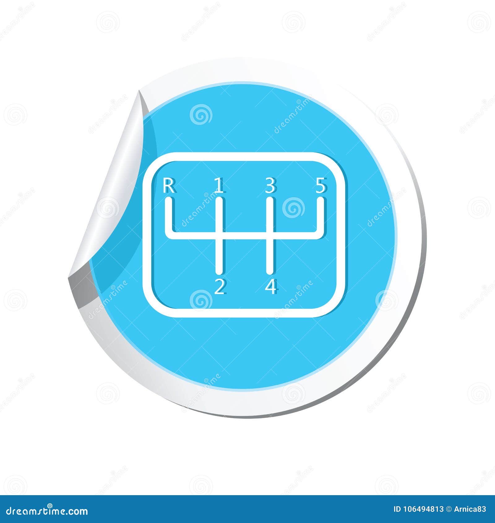 Stick shift on Sticker stock vector. Illustration of gearbox - 106494813