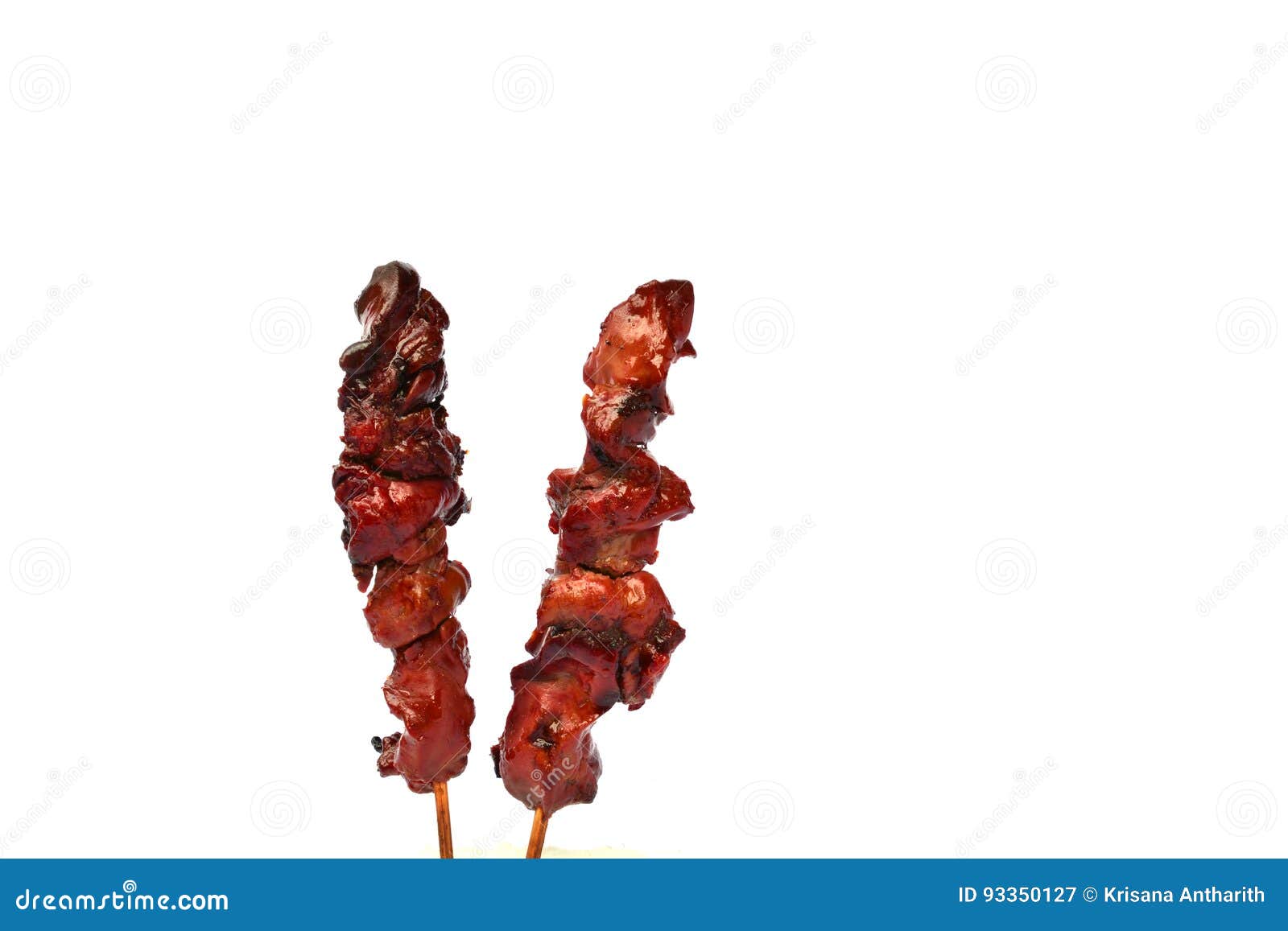 Stick Skewer Grilled Liver Isolated on White Background Stock Image ...