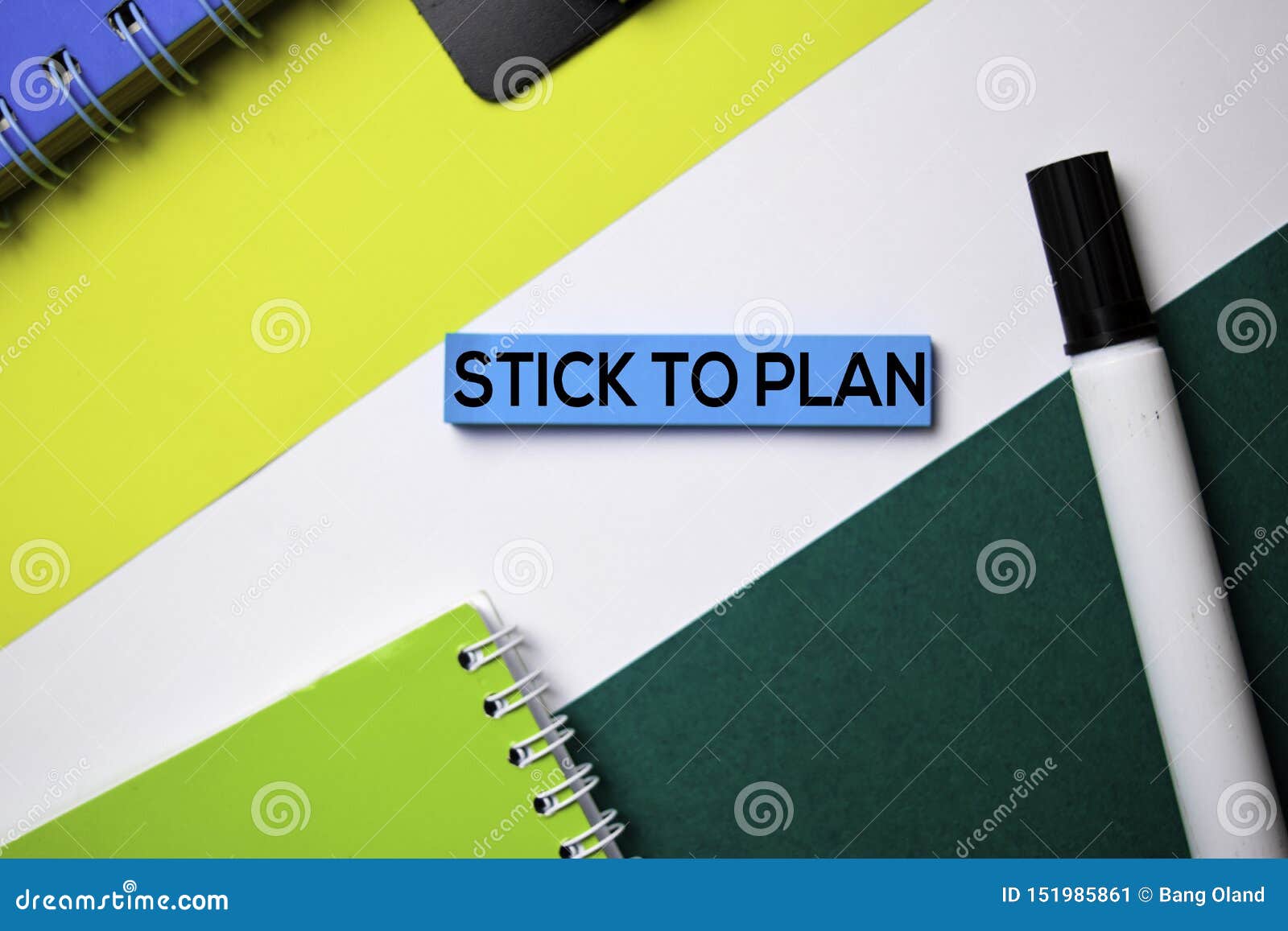 Stick To The Plan Write On A Sticky Note Isolated On Office Desk ...